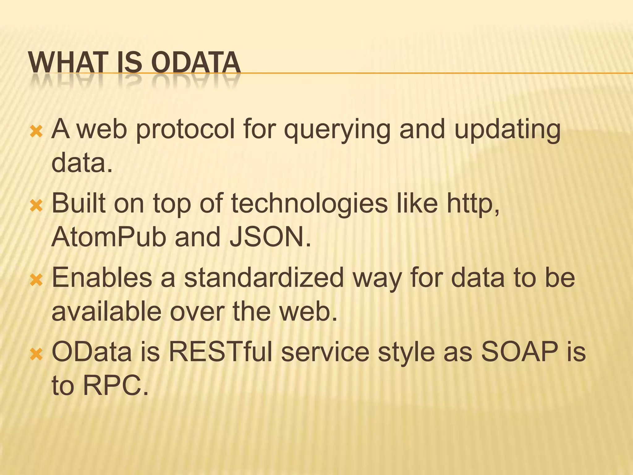 Introduction to o data | PPT