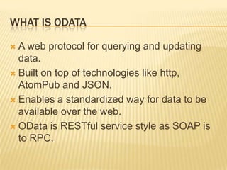Introduction to o data | PPT