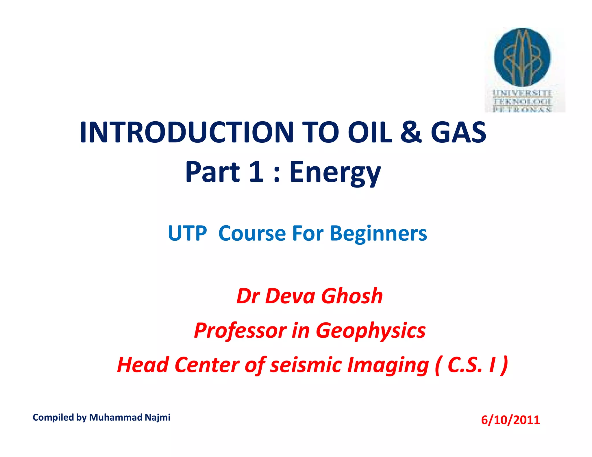 Introduction to oil & gas [read only] | PPT