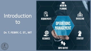 Introduction to operational management | PPT
