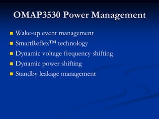 Introduction to OMAP 35x Platform engineering topic | PPT