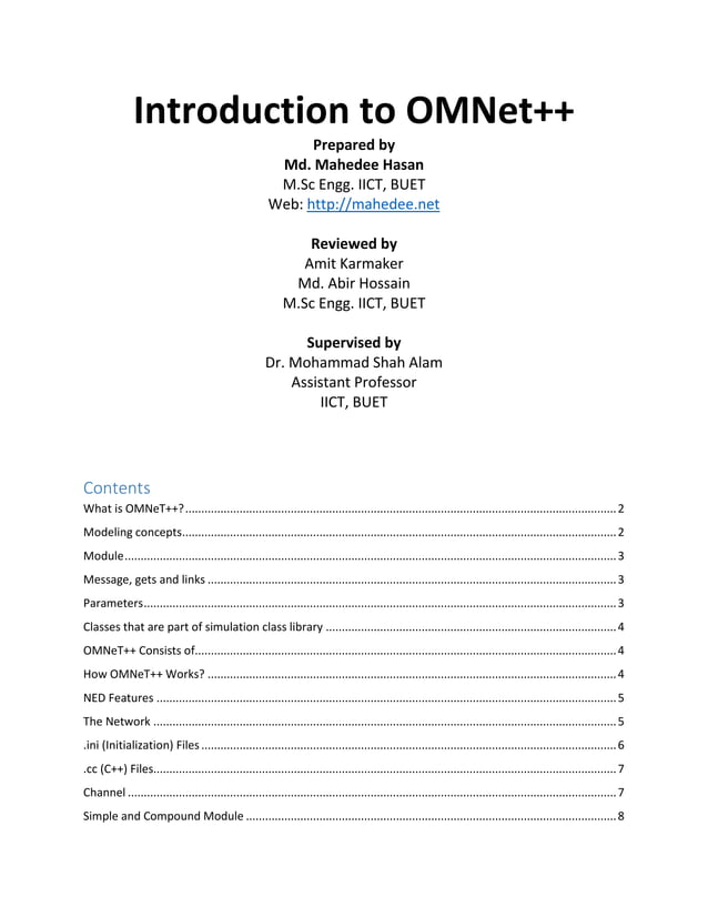 Introduction to OMNeT++ | PDF | Computer Networking | Computing