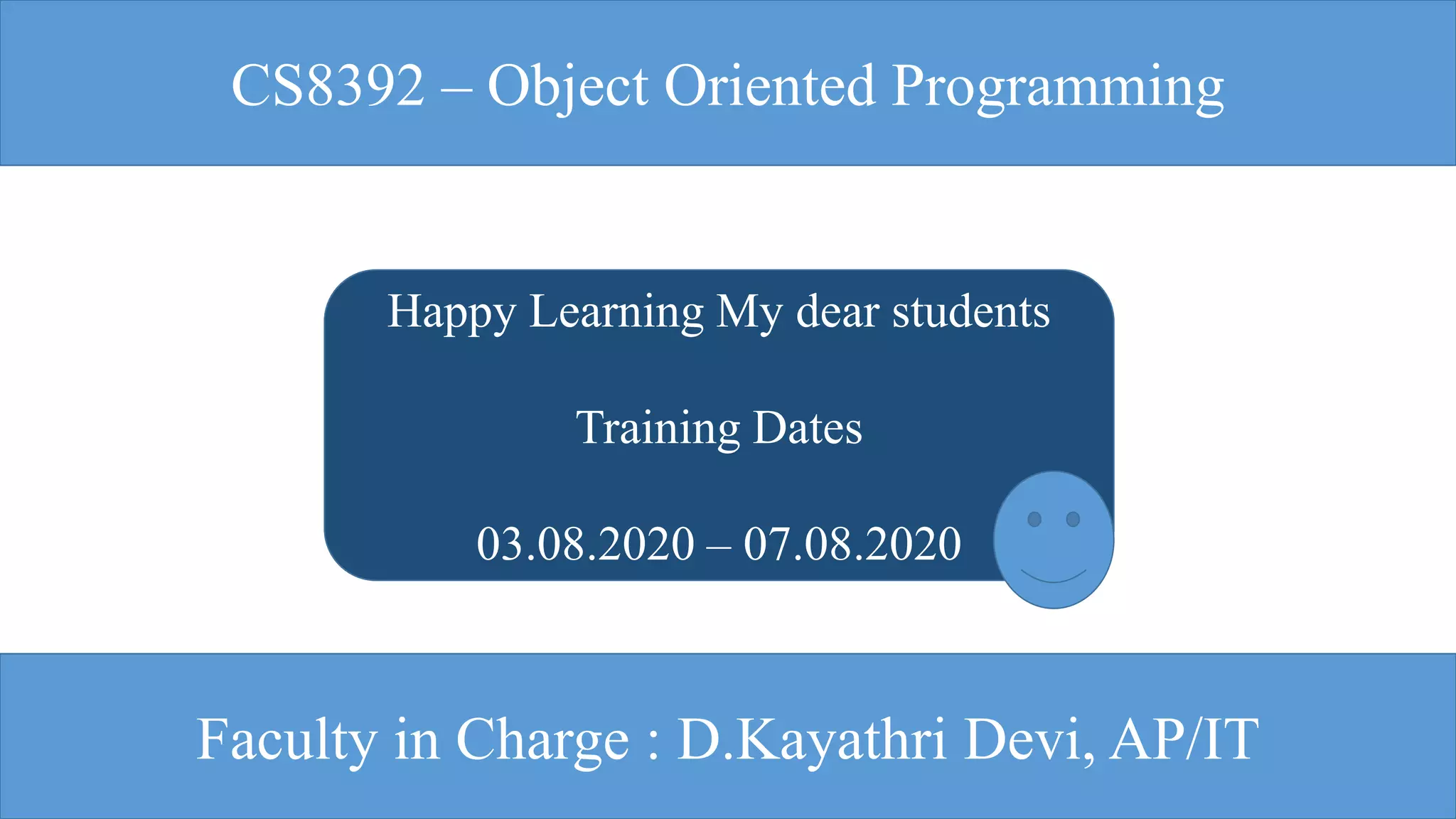 Introduction To Oop Ppt
