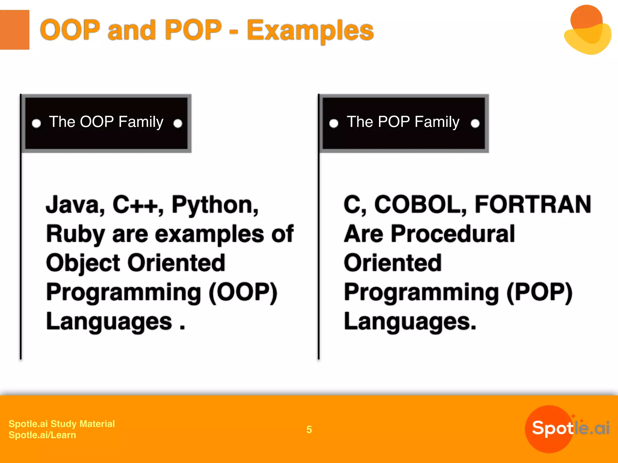 Introduction To Oops Class And Object Pdf Programming Languages
