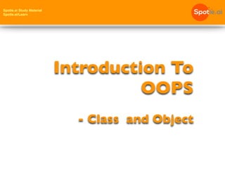 Introduction To OOPS - Class And Object | PDF