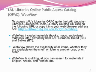 Introduction to OPAC | PPTX | Search | Internet