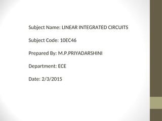 Introduction to Op Amp IC 741 Presentation.ppt