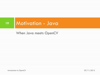 Introduction to OpenCV (with Java) | PDF