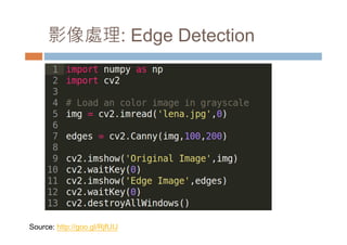 Introduction to OpenCV with python (at taichung.py) | PDF