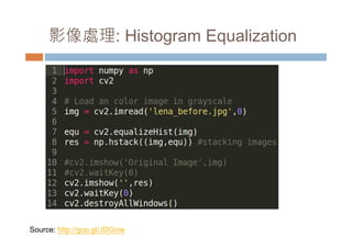 Introduction to OpenCV with python (at taichung.py) | PDF