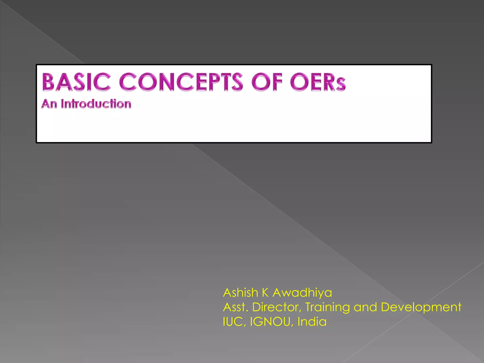 Introduction to Open Education Resources (OER) | PPT