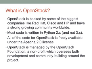 Introduction to openstack | PPTX | Cloud Computing | Internet