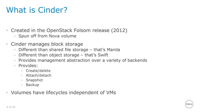 Introduction to OpenStack Cinder | PPTX | Operating Systems | Computer Software and Applications