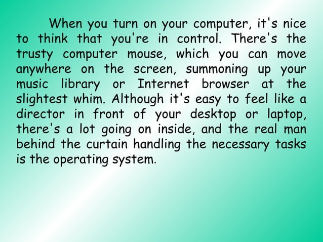 Introduction To Operating System Ppt Operating Systems Computer