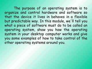 Introduction To Operating System | PPT | Operating Systems | Computer Software and Applications