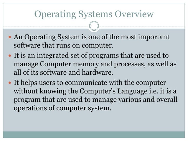 Operating Systems Overview and Functions of OS | PDF