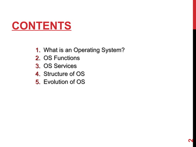 Introduction to Operating System | PPT