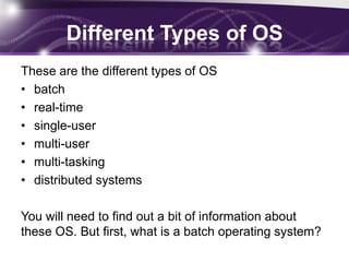 Introduction to operating systems | PPT | Free Download