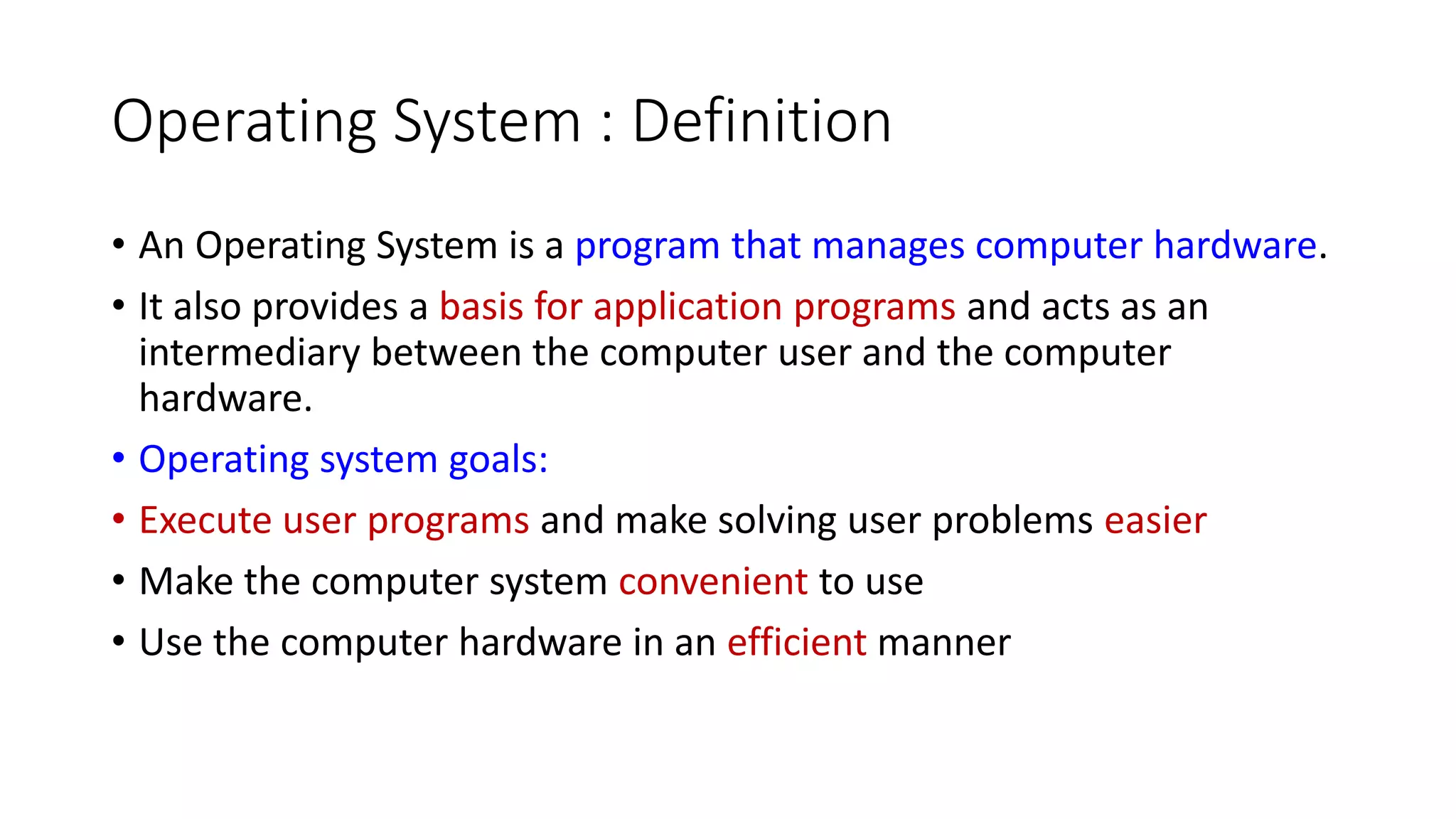 Introduction to operating systems | PPTX