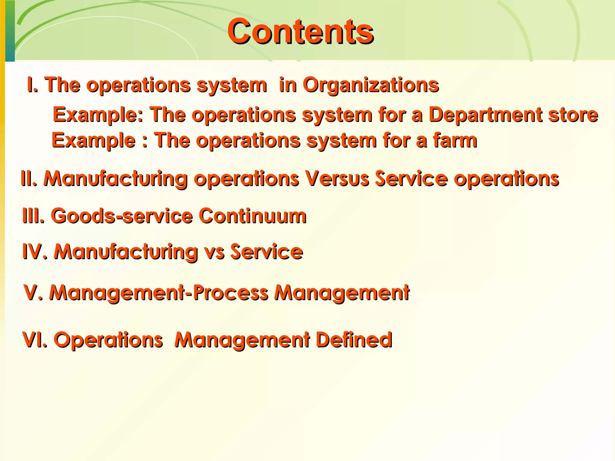 Introduction To Operation Management | PPT