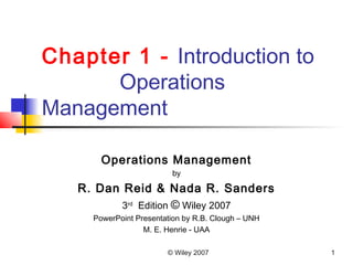 Introduction to operation management by internet | PPT