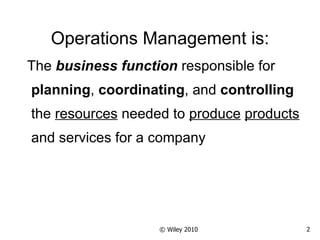 Introduction to operations management | PPT