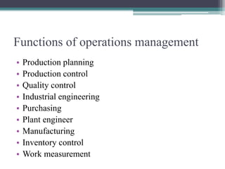 Introduction to operations management | PPTX