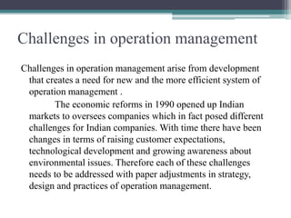 Introduction to operations management | PPTX