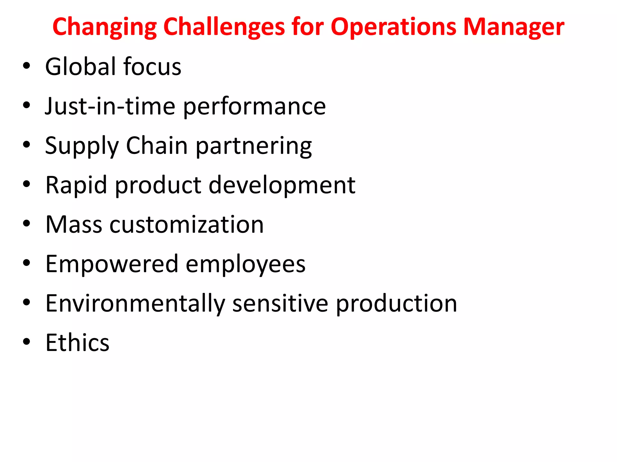 Introduction to operations management | PPT