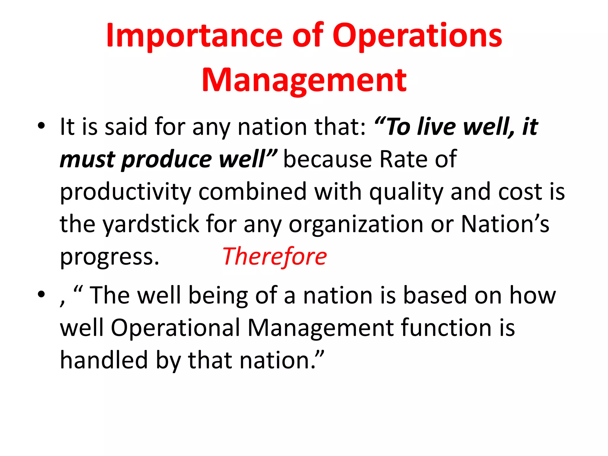 Introduction to operations management | PPT