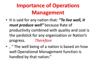Introduction to operations management | PPT