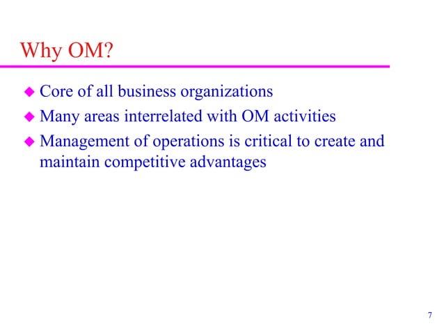 INTRODUCTION TO OPERATIONS MANAGEMENT.ppt | Business | Business and Finance