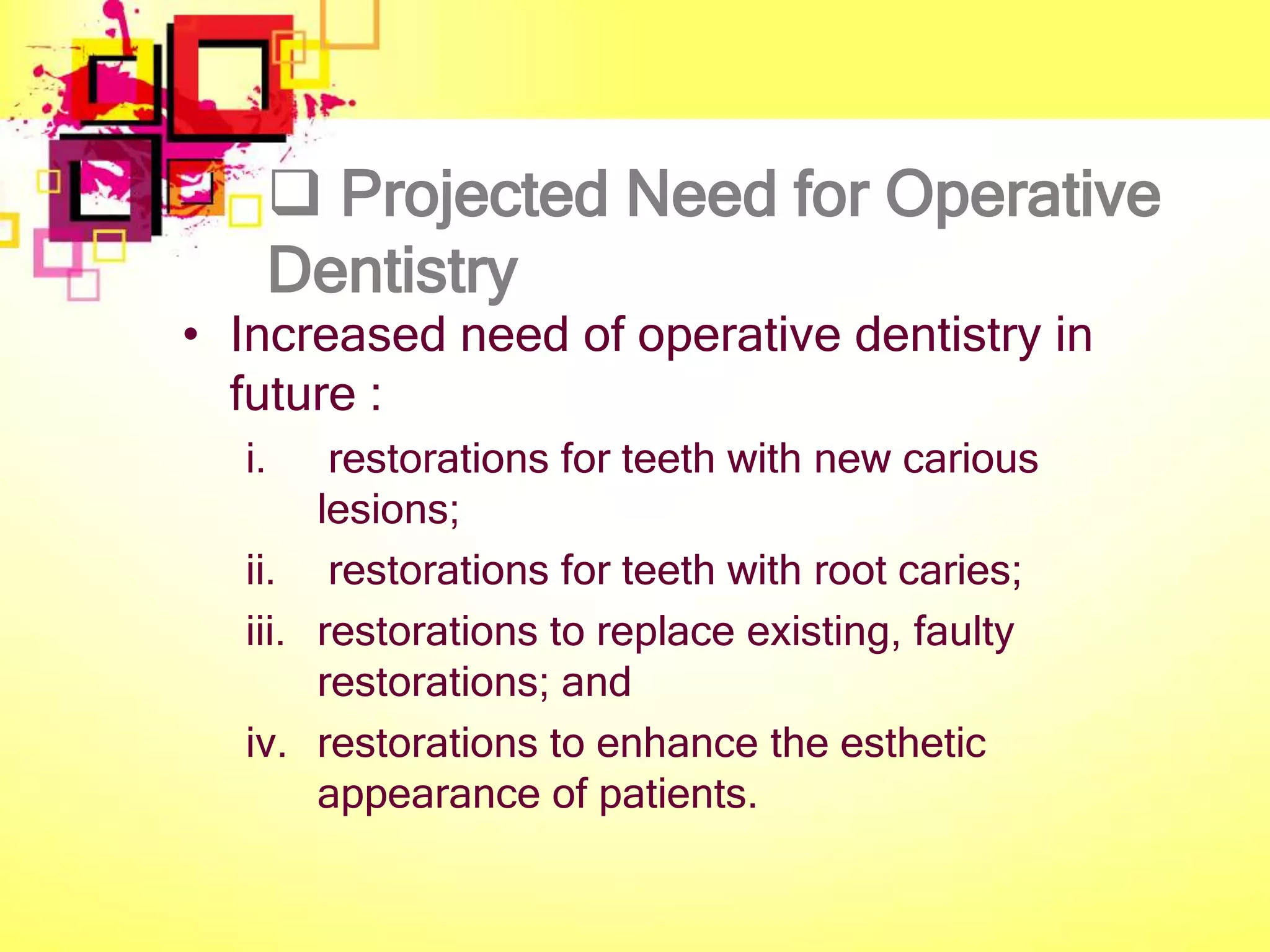 Introduction to operative dentistry | PPTX