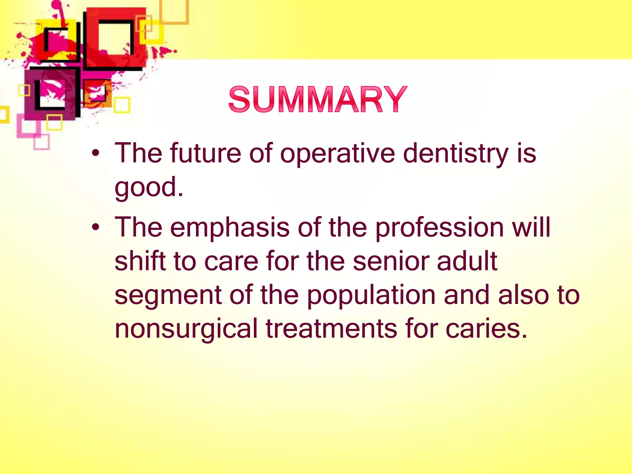 Introduction to operative dentistry | PPTX