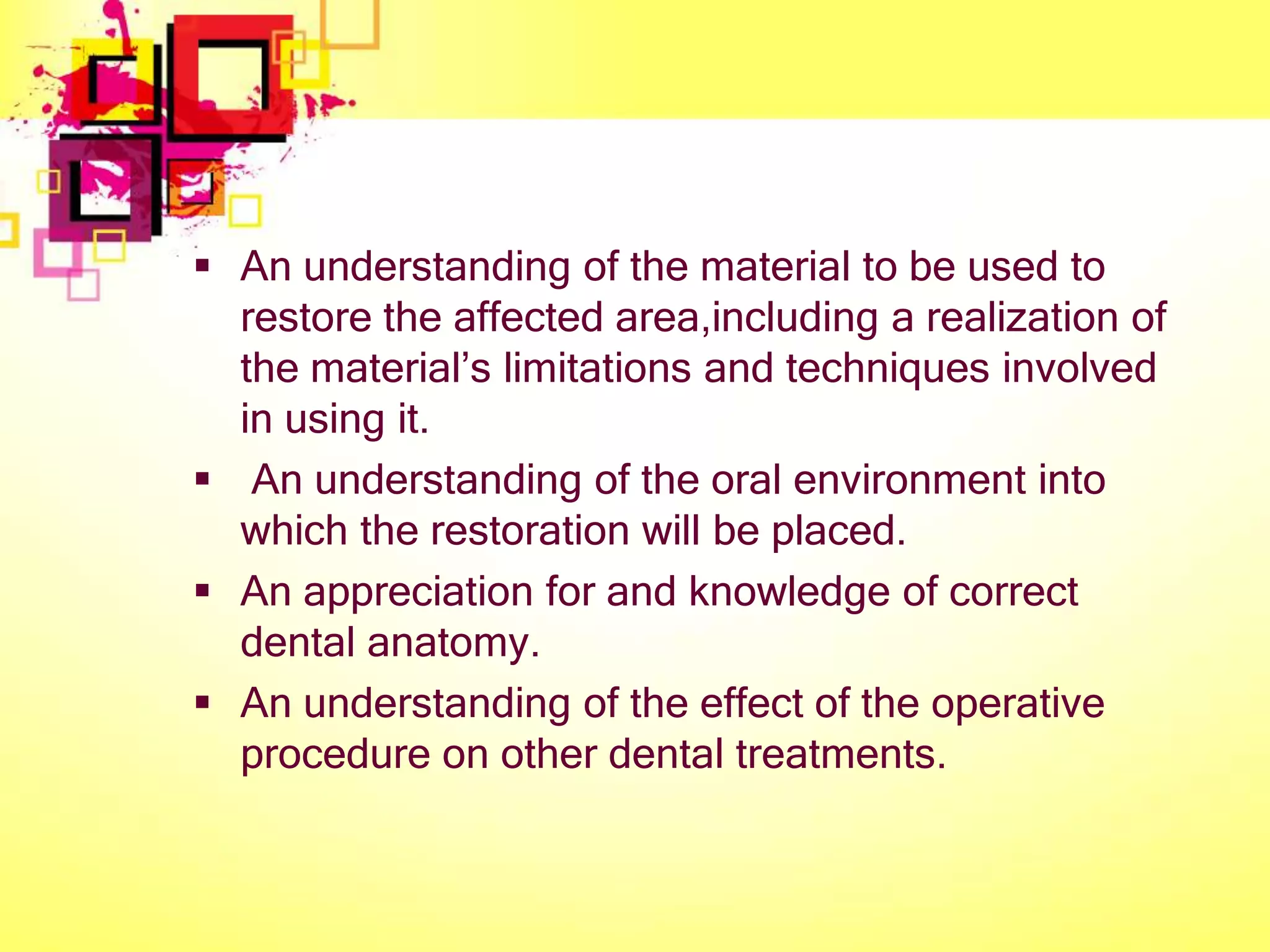 Introduction to operative dentistry | PPTX