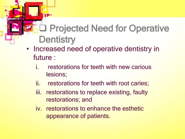 Introduction to operative dentistry | PPTX | Dental Health | Diseases ...