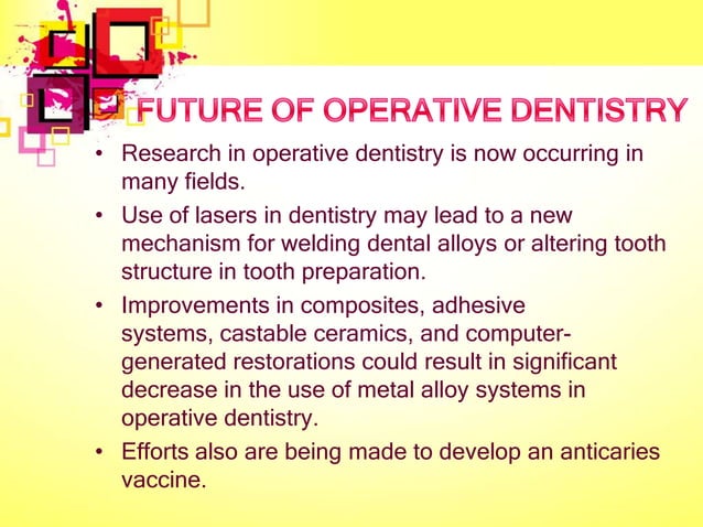 Introduction to operative dentistry | PPTX | Dental Health | Diseases ...