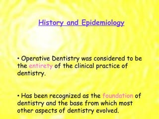 Introduction to operative dentistry part I | PPT