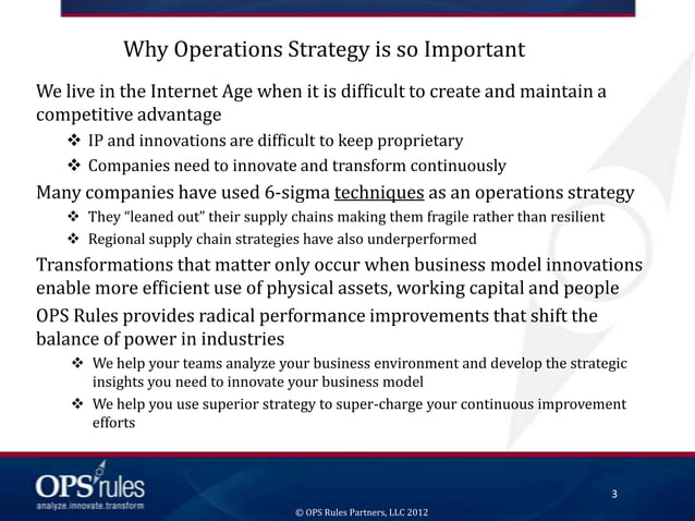 Introduction to ops rules transformation expertise | PPT