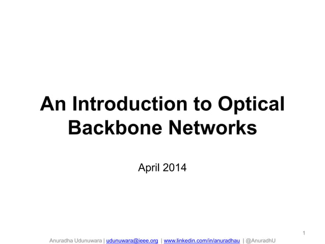 Introduction to Optical Backbone Networks | PDF