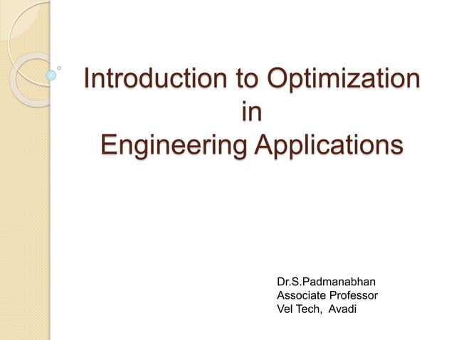 Introduction to optimization | PPTX