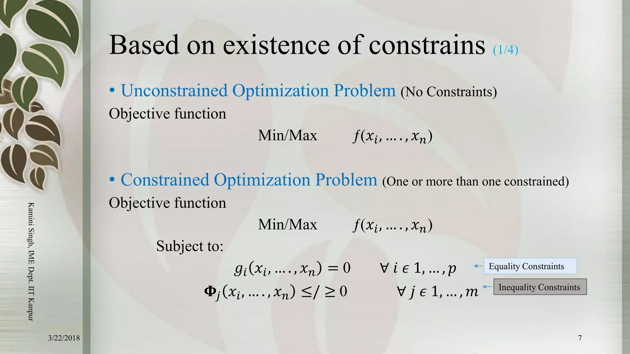 Introduction to optimization technique | PPTX