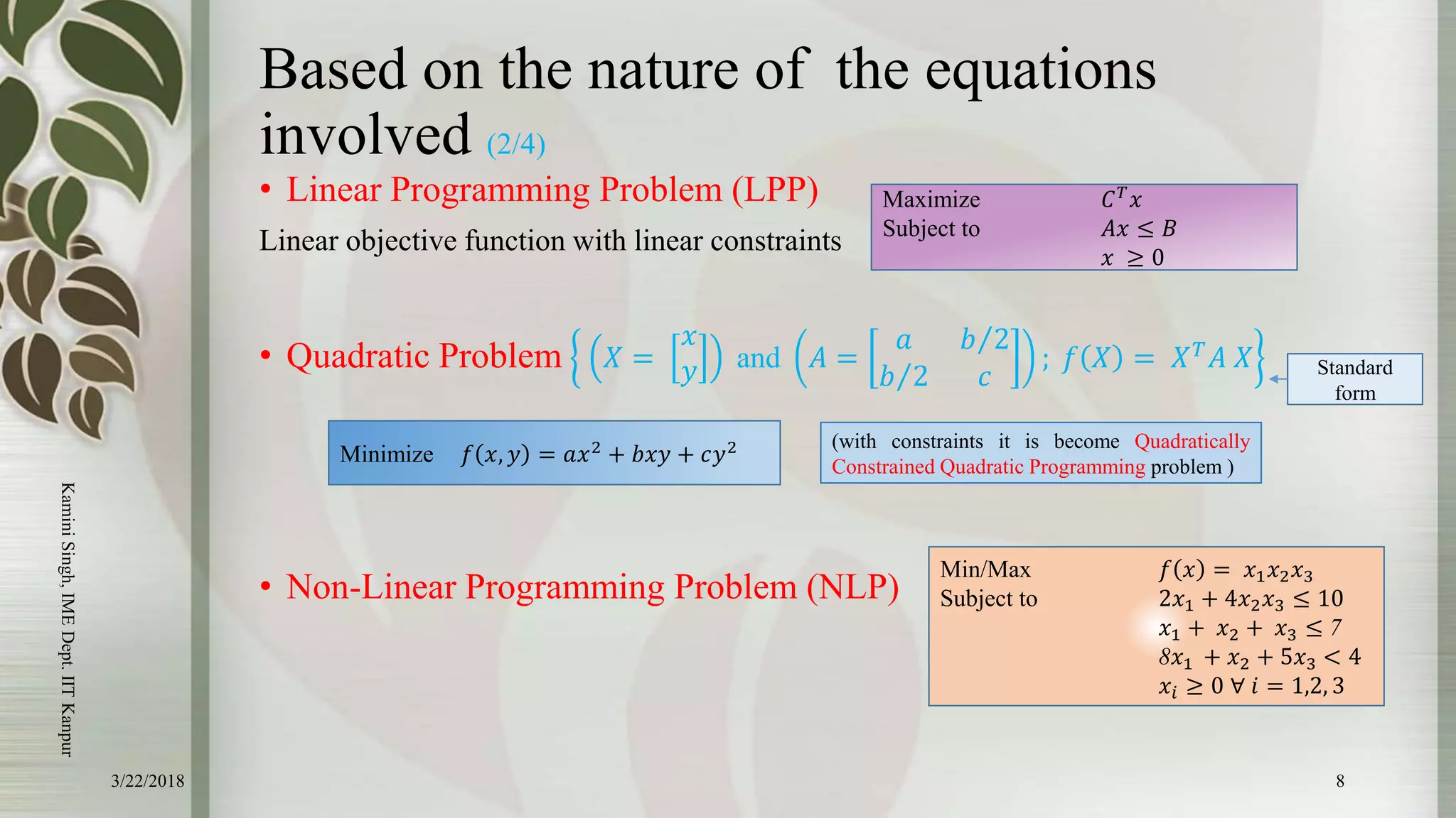 Introduction to optimization technique | PPTX