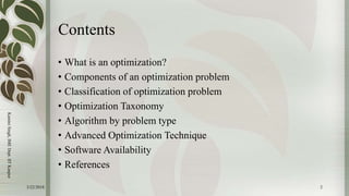 Introduction to optimization technique | PPTX