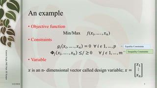 Introduction to optimization technique | PPTX