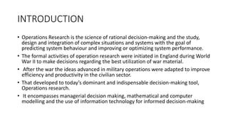 Introduction to operations reserch | PPTX