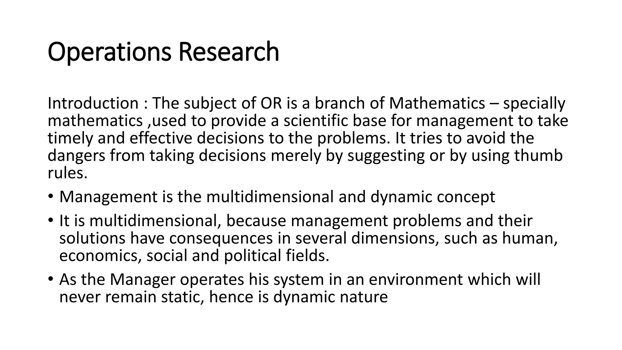 Introduction to Operation research.pptx Introduction to Operation research.pptx