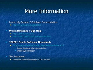 Introduction to oracle | PPT | Operating Systems | Computer Software and Applications
