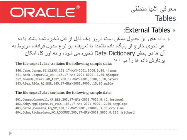 Introduction to oracle DB data structure and data access (persian) | PPT