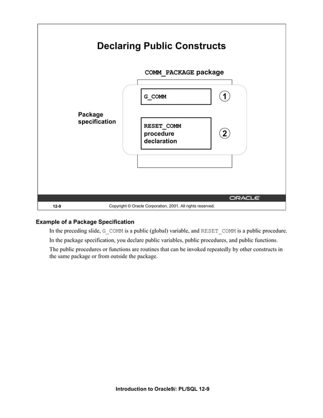 Introduction To Oracle 9i Pl Sql Part 2